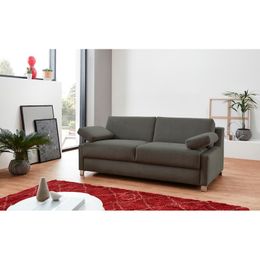 Bali Schlafsofa &raquo;Viola, Dauerschl&auml;fer mit Seitenkissen&laquo; in 140er und 160er Breite, 3 Varianten, auch mit Ergoflex-Lattenrost grau 100% Polyester