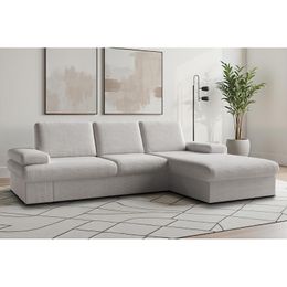 Sit & More sit&more Ecksofa &raquo;Moreno L-Form, B: 247 cm&laquo; mit Armteilverstellung, optional Bettfunktion grau 100% Polyester