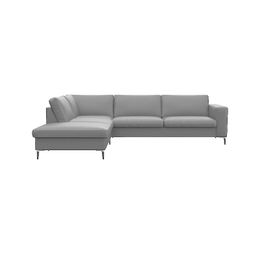 FLEXLUX Ecksofa &raquo;Fiore, L-Form, bequem und komfortabel durch hochwertigem Sitzaufbau&laquo; breite Armlehnen, Kaltschaum, F&uuml;&szlig;e Alu+schwarz schwarz 100% 