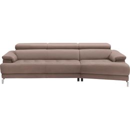 Egoitaliano Ecksofa &raquo;Soul, extravagantes Designsofa, Megasofa, super bequem, tolle Details&laquo; mit Trapez-Abschlu&szlig;element, inkl verstellbarer Kopfteile beige Leder &raquo;