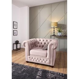 Home Affaire Chesterfield-Sessel &raquo;New Castle Sessel&laquo; hochwertige Knopfheftung, B/T/H: 104/86/72 cm rosa