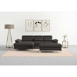 Sit & More sit&more Ecksofa &raquo;Cabrio L-Form, B: 295 cm, mit Sitztiefen-, Arm- & Kopfteilverstellung&laquo; 2 Nierenkissen, Federkern, optional Bettfunktion und Stauraum