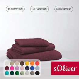 s.Oliver Handtuch Set &raquo;s.Oliver, Premium Qualit&auml;t, 600 gr/m&sup2;,&laquo; Set 3 Stk. Walkfrottier 1 G&auml;stetuch 30x50 cm, 1 Handtuch 50x100 cm, 1 Duschtuch 70x140 