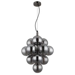 Globo LIGHTING Pendelleuchte &raquo;CONOR&laquo; G9 1 Stk. H&auml;ngeleuchte, H&auml;ngelampe, Glas, Wohnzimmer, Essbereich grau