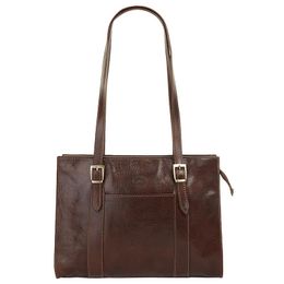 Pike Pik&eacute; Damen Henkeltasche echt Leder, Made in Italy braun