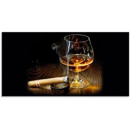 Artland Glasbild &raquo;Zigarre und Cognac&laquo; Zigarren 1 Stk. tlg. in verschiedenen Gr&ouml;&szlig;en braun
