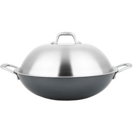 CS SOLINGEN Wok &raquo;Altena&laquo; Eisen &Oslash; 36 cm, mit Deckel silber