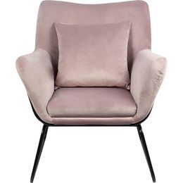 Salesfever Relaxsessel &raquo;Iseo Entspannung pur: Der Relaxsessel&laquo; inklusive R&uuml;ckenkissen rosa Samt (100% Polyester), Metall