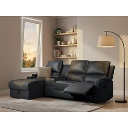 OTTO home Ecksofa &raquo;NAPORI Multimediasofa, 3er Kinosessel XXL, L-Form, 3 Bezugsstoffe&laquo; Kinosofa mit Relaxfunktion, Getr&auml;nkehalter, Staufach und 