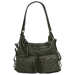 Samantha Look Damen Shopper echt Leder, Made in Italy gr&uuml;n