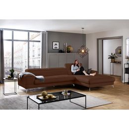 W.Schillig Ecksofa &raquo;piedroo, Designsofa mit tollem Sitzkomfort, bequem und elegant, L-Form&laquo; Kopfteilverstellung, wahlweise mit Sitztiefenverstellung, 