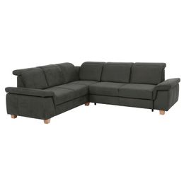 Home Affaire Ecksofa &raquo;Dalia L-Form&laquo; mit Federkernpolsterung, wahlweise mit Bettfunktion, Bettkasten grau Luxus-Microfaser Florence (100% Polyester);