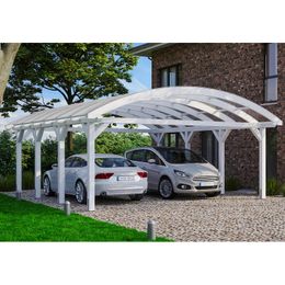 Skan Holz Doppelcarport &raquo;Franken&laquo; Leimholz 550 cm wei&szlig; wei&szlig;