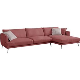 Egoitaliano Ecksofa &raquo;Sophia, Designsofa mit extrakomfortablem Sitzkomfort, Breite 274cm&laquo; mit Daunenfederung, L-Form rot Leder &raquo;BULL&laquo; (echtes Rindsleder). 