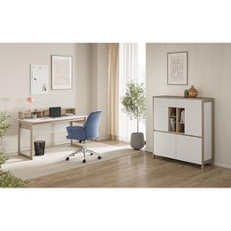 Home Affaire B&uuml;rom&ouml;bel-Set &raquo;Stranda im Scandi-Style, Home Office, B&uuml;ro in zwei Farben verf&uuml;gbar&laquo; 2 Stk. tlg. enth&auml;lt Schreibtisch, Highboard 