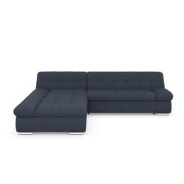 DOMO collection Ecksofa &raquo;Mona L-Form&laquo; wahlweise mit Bettfunktion blau Struktur fein 100% Polyester;Chenilleoptik 100% Polyester;SOFTLUX/Struktur fein 