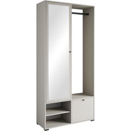 Home Affaire Garderobenschrank &raquo;DINO Kompaktgarderobe, Garderoben-Set DINO&laquo; Mit Spiegel und Kleiderstange, 90 cm breit, T&uuml;ranschlag wechselbar beige