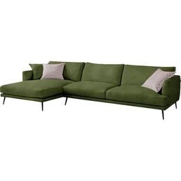 Egoitaliano Ecksofa &raquo;Sophia, Designsofa mit extrakomfortablem Sitzkomfort, Breite 274cm&laquo; mit Daunenfederung, L-Form gr&uuml;n