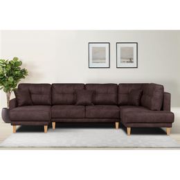 Home Affaire Wohnlandschaft &raquo;TRIPLO U-Form wahlweise mit Schlaffunktion, B/T/H: 310/192/90 cm&laquo; Schlafsofa, auch mit Bettkasten, Steppung im 