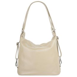 Samantha Look Damen Shopper echt Leder, Made in Italy beige