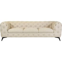 Home Affaire Chesterfield-Sofa &raquo;Glynis&laquo; aufw&auml;ndige Knopfheftung, moderne Chesterfield Optik, Fu&szlig;farbe w&auml;hlbar beige Struktur (100% Polyester);