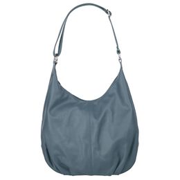 CLUTY Damen Shopper echt Leder, Made in Italy blau