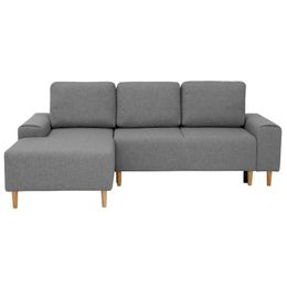 Home Affaire Ecksofa &raquo;Samu L-Form&laquo; wahlweise mit Bettfunktion und Bettkasten grau Microfaser PRIMABELLE (100% Polyester);Samtoptik (100% Polyester);