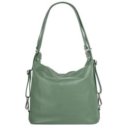 Samantha Look Damen Shopper echt Leder, Made in Italy gr&uuml;n