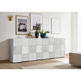 Home Affaire Sideboard &raquo;Dama Breite 241, Kommode 4 T&uuml;ren, Anrichte&laquo; Front in 3D-Optik, viel Stauraum, verschiedene Farben grau