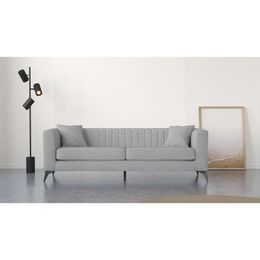 Home Affaire 4-Sitzer &raquo;MATTHEW elegantes Designsofa, Ma&szlig;e B/T/H: 231/86/74 cm&laquo; XXL, Steppung im R&uuml;cken, lose Sitzkissen, incl 2. Zierkissen grau 100% 