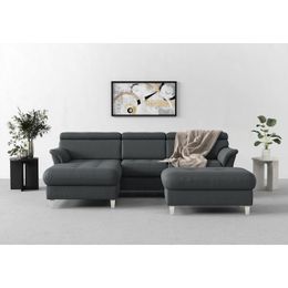 Sit & More sit&more Ecksofa &raquo;Marano L-Form&laquo; inklusive Kopfteilverstellung, wahlweise mit Bettfunktion, Bettkasten grau 100% Polyester