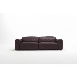 Egoitaliano 2,5-Sitzer &raquo;Beverly, Designsofa mit erstklassigem Sitzkomfort und tollen Details&laquo; Breite 242 cm, verstellbare Kopfteile braun Leder CAREZZA (echtes 