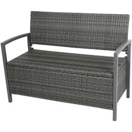 Garden Pleasure Gartenbank &raquo;Ferrara&laquo; mit Staufach, BxTxH: 117x58x86 cm, verschiedene Farben grau Geflecht Rattan, Metall
