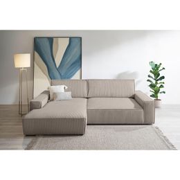 Home Affaire Ecksofa &raquo;NEU: SHERWOOD XXL 284, Big-Sofa L-Form, tiefe Sitzfl&auml;che 95 cm, Cord&laquo; Recamiere rechts/links, als Schlafsofa stellbar, Cord u. 