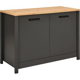 Inter Link Sp&uuml;lenschrank &raquo;Veneto&laquo; 1 Stk. tlg. F&uuml;r Sp&uuml;le & Sp&uuml;lmaschine, Soft-Close, F&uuml;&szlig;e h&ouml;henverstellbar, 130x60x92 Holzwerkstoff, MDF