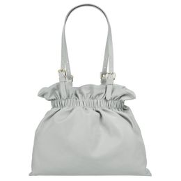 Samantha Look Damen Shopper echt Leder, Made in Italy grau
