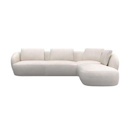 FLEXLUX Ecksofa &raquo;Torino, rund, L-Form, Sofa-Ecke mit Ottomane&laquo; Modernes, organisches Sofa-Design, Kaltschaum, Wellenunterfederung beige