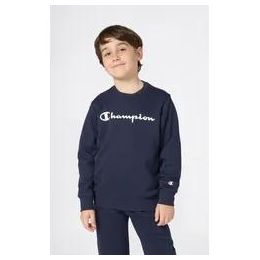 Sweatshirt Champion "SPORTWEAR CREWNECK Standard Fit", Jungen, Gr. XL (164/170), blau (nny, ns), Obermaterial: 54% Baumwolle, 46% Polyester, normal, Rundhals, Sweatshirts Sweatshirt, f&uuml;r Kinder, sportlicher Stil, Rundhalsausschnitt, ohne Verschluss