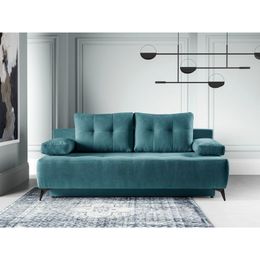 WERK2 Schlafsofa &raquo;Oakland Bettsofa Breite 206cm, Liegefl&auml;che 202/145cm,&laquo; 2-Sitzer Sofa & Schlafcouch mit Bettkasten blau 92% Polyester, 8% Nylon