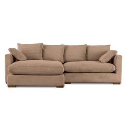 Home Affaire Ecksofa &raquo;Coray&laquo; Breite 266 cm, extra weich und kuschelig, mit Federn und Daunen braun 100% Polyester
