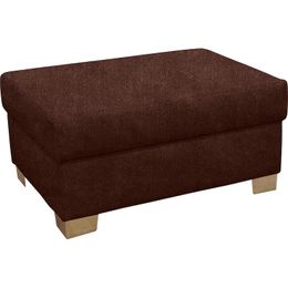 DOMO collection Hocker &raquo;Ricardo&laquo; braun Microfaser PRIMABELLE (100% Polyester);Luxus-Kunstleder;Struktur (90% Polyester, 10% Polyacryl)