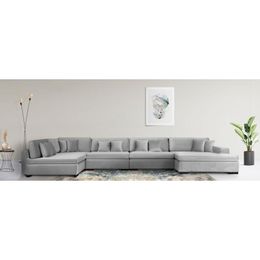 Home Affaire Wohnlandschaft &raquo;Skara U-Form&laquo; Lounge-Sofa mit Federkernpolsterung, in vielen Bezugsvarianten grau 100% Polyester