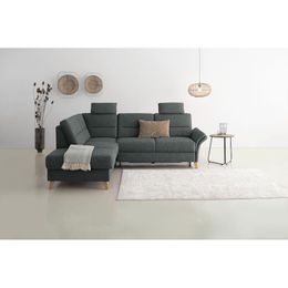 Home Affaire Ecksofa &raquo;Westerland L-Form&laquo; Federkern-Polsterung, wahlweise mit Bettfunktion, Bettkasten blau 100% Polyester