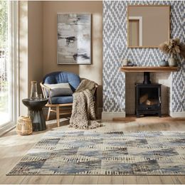 FLAIR RUGS Teppich &raquo;Marly Modern&laquo; rechteckig 5 mm H&ouml;he Recyceltes Teppich blau Kunstfaser