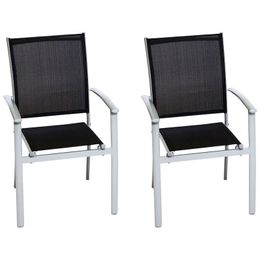 Merxx Gartensessel &raquo;Milano&laquo; Set, 2 Stk. tlg. B/T/H: 57x56x90 cm silber Obermaterial: 100% Polyester