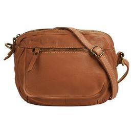 CLUTY Damen Umh&auml;ngetasche echt Leder, Made in Italy braun