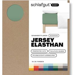 Schlafgut Spannbettlaken &raquo;EASY Jersey Elasthan Boxspring&laquo; MADE IN GREEN by OEKO-TEX gr&uuml;n Jersey, Obermaterial: 95% Baumwolle, 5% Elasthan