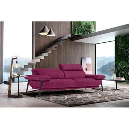 Egoitaliano 2,5-Sitzer &raquo;Anais, Designsofa mit erstklassigem Sitzkomfort, Fu&szlig;farbe schattengrau&laquo; Kopfteil verstellbar, 232 cm, Luxus-Microfaser, fuchsia pink