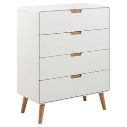 ACTONA GROUP Highboard &raquo;Lowell&laquo; 4 Schubladen mit D&auml;mpfung, nordischer Stil, Wei&szlig;, B: 100 cm wei&szlig; MDF