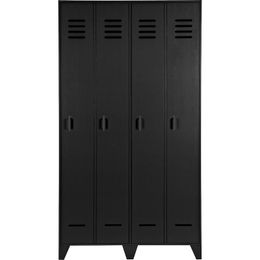 Woood Garderobenschrank &raquo;Stijn&laquo; H 187 cm x B 103 cm x T 40 cm schwarz Holzwerkstoff